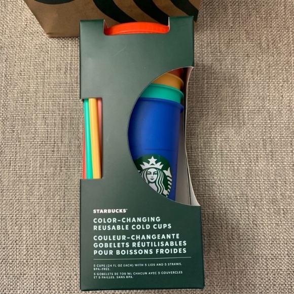 Starbucks | Accessories | Starbucks Color Changing Cold Cups Set Of 5 ...